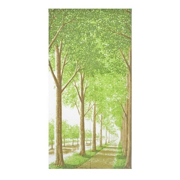 【ロングのれん】新緑の並木道　幅85x丈170cm　グリーンniil並木道の木漏れ日が爽やかなのれんです。■サイズ・約巾85x丈170cm■生産地：日本■素材：ポリエステル100％【商品特徴】・リアルタッチな並木道の木漏れ日が爽やかさを感じ...