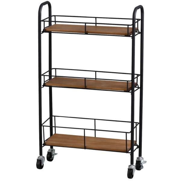 すき間スリムワゴン奥浅13.5cm-abide-601/ブラックお部屋のちょっとしたスペースを有効活用するスリムカート■サイズ・幅:40.5×奥行:13.5×高さ:67.5cm■生産地：中国■素材：アイアン・ウッド■色　ブラック様々な場所で...