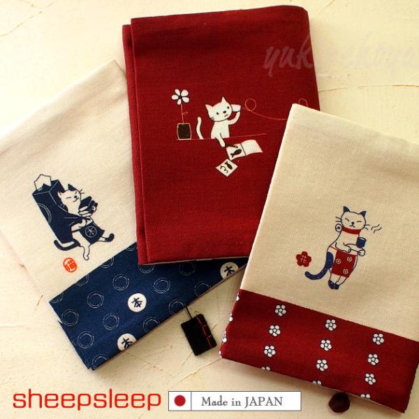 ■メーカー情報：sheepsleep / 日本■製造国：日本■素材：綿・麻■文庫本用■適応サイズ：高さ１５．３ｃｍ　厚さ３ｃｍまで早川文庫の一部（海外ミステリー）には適応しません。本好きの方へ★ハンドメイドの猫柄ブックカバー♪sheepsl...