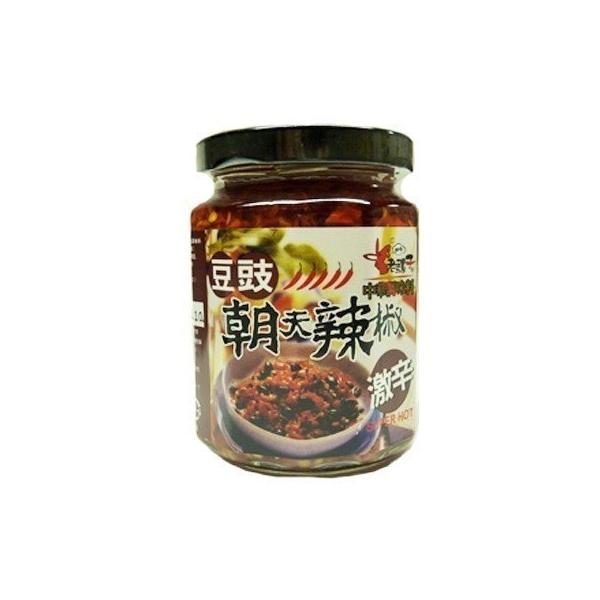 商品詳細■商品名：豆鼓朝天辣椒（豆鼓入り激辛味調味料）■原材料名：　唐辛子、発酵大豆、醤油等■内 容 量：240g■賞味期限：詳細は商品に記載■原産国名：台湾■保存方法：　常温保存（高温多湿を避け直射日光の当たらない所で保管してください。)...