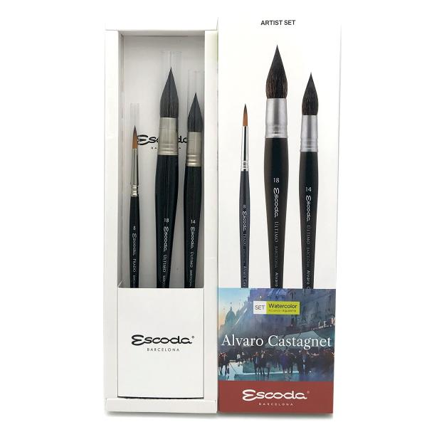 水彩筆　●穂先：ラウンド（丸筆）　1478 Prado 化繊 #8　1530 Ultimo化繊 #14、#18 【爆買】