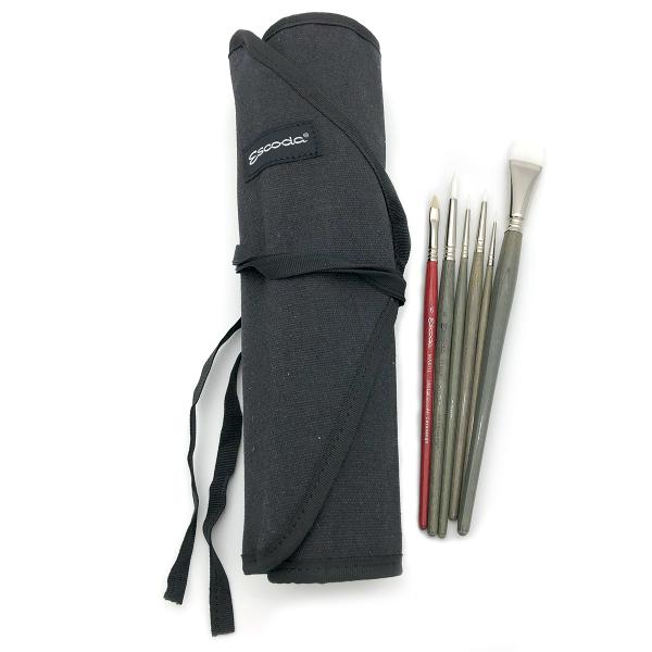 エスコダ アーティストセット (Ali Cavanaugh)　[セット内容]　・1430 Perla #0、#2、#8 ラウンド（尖り穂先）　・1432 Perla #3/4 フラット（平筆）　・1435 Perla #4 ラウンド（短穂先...