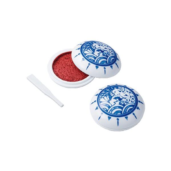 ●書画・絵画等へのなつ印に最適です。　●開窯二百年以上の伝統がある「幸兵衛窯(岐阜県多治見市)」製の陶磁器を容器に使用した品格ある商品です。　※印肉が変形したときは、付属のヘラを用いて印肉を整えてからご使用ください。　※朱油の補充はできませ...