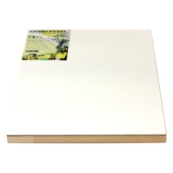 ジェッソボード　サイズ：S0 (180×180)　厚み：約22mm厚　仕様用途：アクリル、油彩、水彩、テンペラ、アルコールインクアート　MDF板にジェッソを塗布　桟には反りが少なく強度の高いパーチ材を使用。