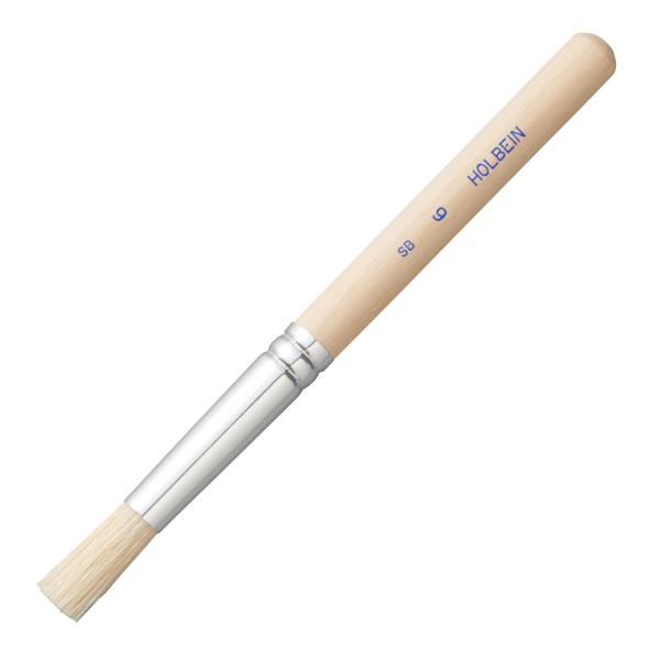 円筒形をした穂先の筆で、フロッタージュやすり込みに便利です。　全長140〜170mm。　●穂丈×巾(mm)：24×9　●油彩筆　●豚毛　●ステンシル 【爆買】