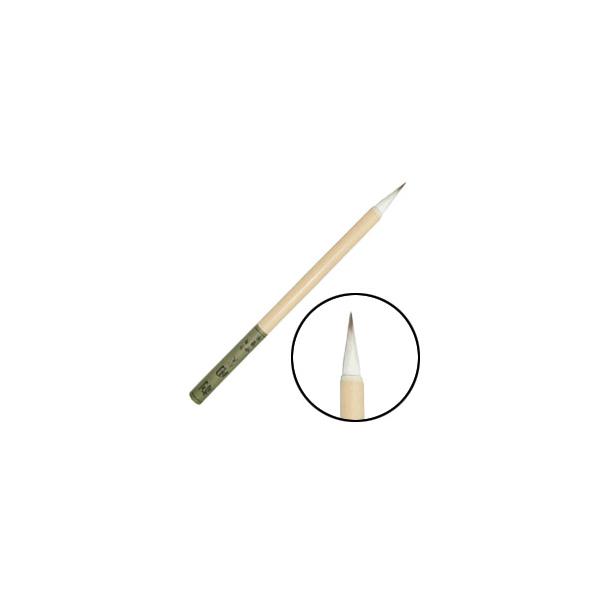 削用(JKU)。　イタチ、羊毛、鹿毛。　輪郭線や図柄全体の線を描くのに最適な筆で、運筆より細く、面相筆より太い。　きれ味の良さが特長で、仮名文字を書くのにも最適。　筆のサイズ筆の巾1cm穂の長さ3.3cm　※墨彩画、日本画にもおすすめです。...