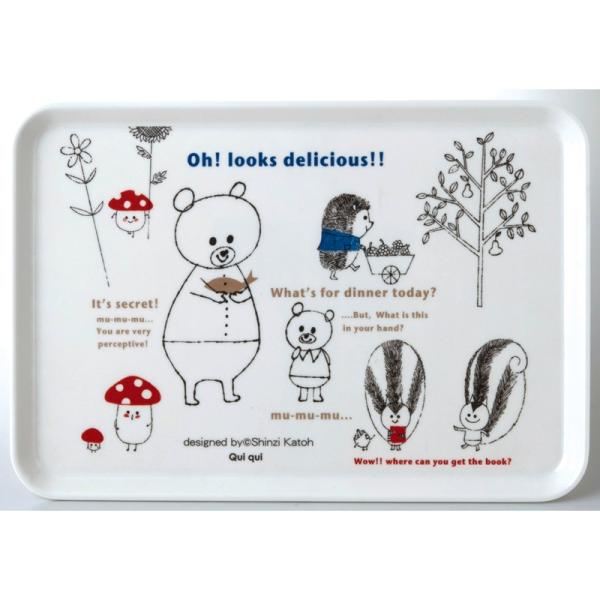 おやつタイムやお客様のおもてなしの際に使えるかわいいトレーです。　トレー:24×35cm/メラミン樹脂 【爆買】