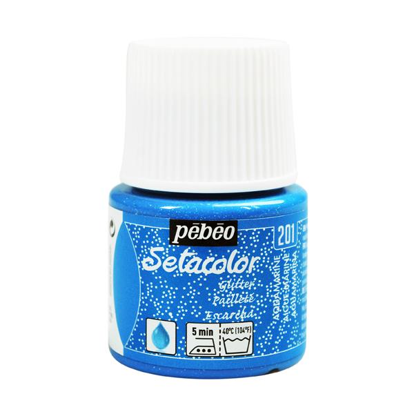 手描きやステンシルに適した水性アクリル絵具。　　容量：45ml　カラー：アクアマリン　　色のついた微細なラメが入っています。　※濃色生地に塗るとラメだけが残り、絵具の色は発色しません。 【爆買】