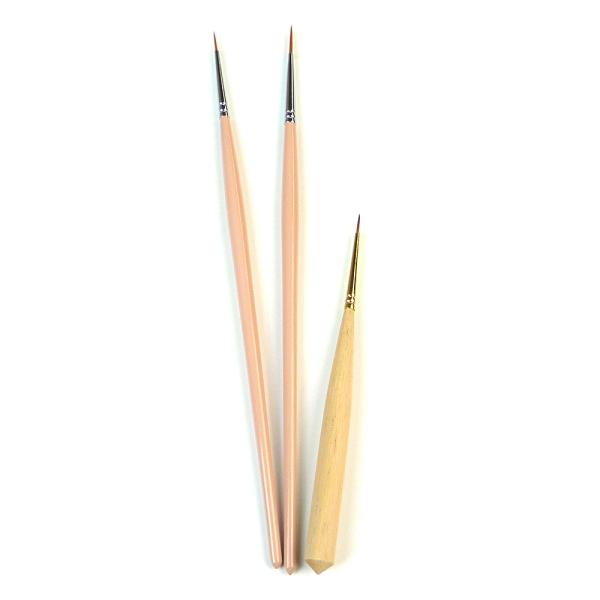 極細筆3本セット　細かい箇所の描き込み用　穂：ナイロン毛 【爆買】