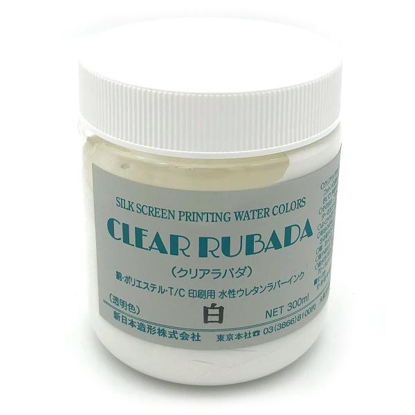 対応生地が幅広く、淡い生地に発色のよい非常にソフトな風合いで伸縮性のある透明水性ラバーインクです。印刷できる枚数は、ハガキ判は版の表面積50％のイメージで300mlで約80枚程です。  新商品『クリアラバダ』では、ダイカラー・ラバダそれぞれ...