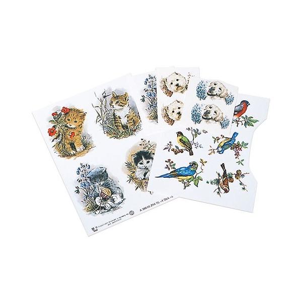 【有鉛】　約14ピース　焼成温度・・・750〜800℃　絵柄の印刷された転写紙で、絵柄を切り取って水に浸し（20〜30秒）、台紙から浮き上がった絵柄をスライドさせて、陶磁器に貼り付け焼成します。　デコパージュにも利用できます。 【爆買】