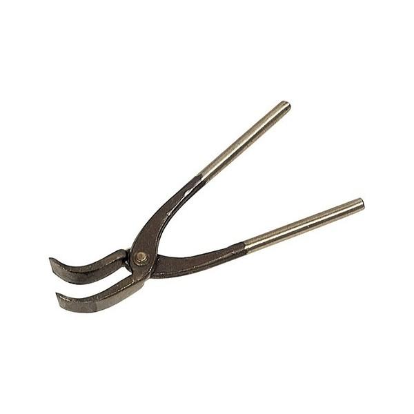 幅24×長さ240mm　くわえ部分が曲がっていて、金属を薬品につけたり、熱加工する場合に用います。