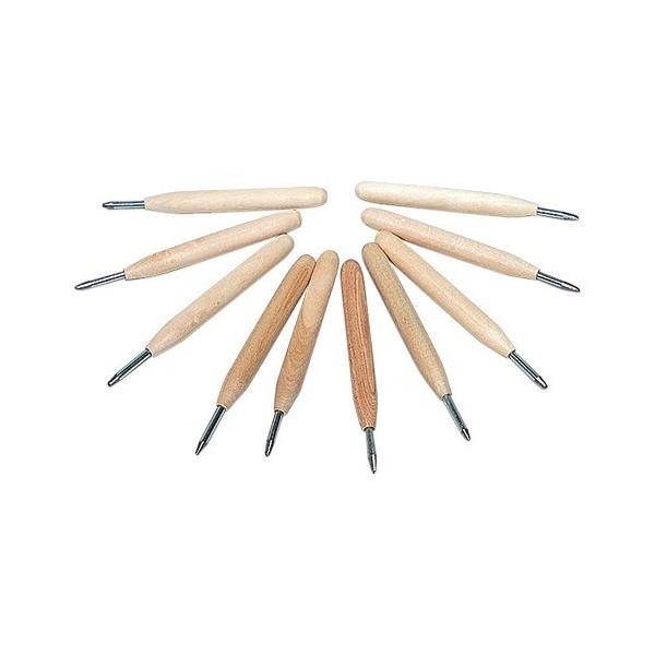 10本組。全長125mm。柄：木製。先端スチール先細加工。薄い銅板を打ち出す簡易な工具。 【爆買】