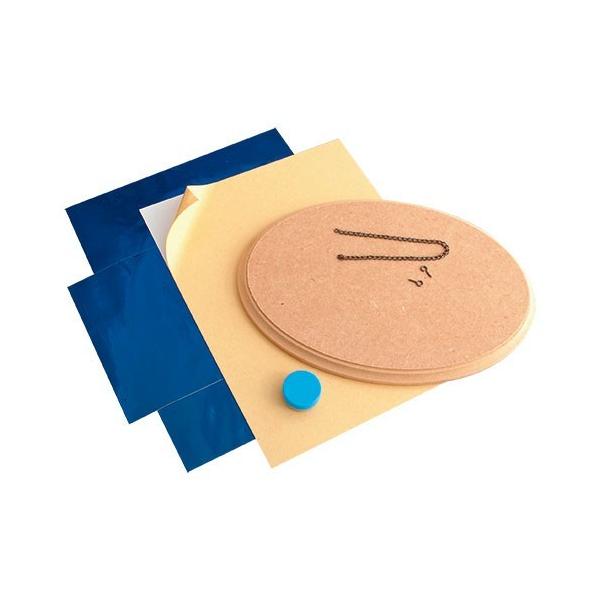 はがね青　《セット内容》サインプレート(MDF材225×165×12mm)、糊付ボード紙(200×150mm)、メタル箔(250×200mm、125×100mm各1枚)、研磨剤5g、吊り金具　ベース部分はサインプレートに紙を切り貼りして作り...