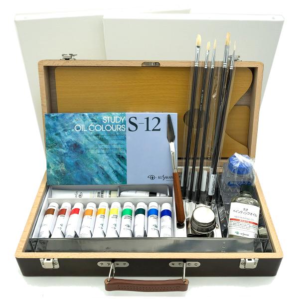 [セット内容]　・スケッチ箱SD　・クサカベ油絵具S-12セット　・クサカベ55ml　ネオペンティング　・クサカベ100ml　無臭クリーナー　・油壺（NO.2ソロバン型）　・筆SC80 F-4　・筆SC80 F-6　・筆SC80 F-8　・...