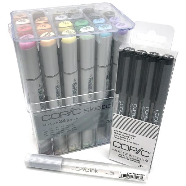 マーカーイラストを描くための初心者向け入門セットです。　12Aと12Bセットを合わせた配色で、各色相がバランス良く揃っています。　[セット内容]　・E11　・E15　・W-1　・W-4　・W-7　・0　・E000　・YR61　・C-1　・C...