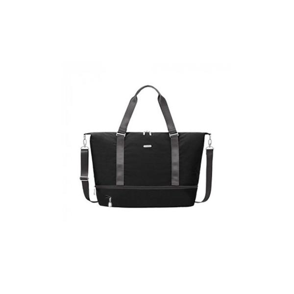 旅行に連れて行きたくなる、機能的なトートバッグです。下部のファスナーを開けるとバッグが縦に伸張し収納力がアップ!!スーツケースのハンドルを通せる背面ベルト付属で、スーツケースに載せて運べます。斜め掛けもできるショルダーベルトも付属しており、...