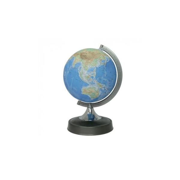 収納性のよい、エントリーモデルです。表記数は大型モデルと同水準、充実した実用性を備えています。台座もワンランク上のクラスを使用し、安定性とインテリア性に優れた地球儀です。 生産国:日本 商品サイズ:球径:21cm 付属品:日本地図