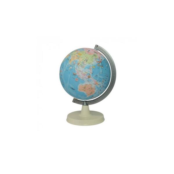 絵入りひらがな地球儀シリーズのエントリーモデルです。子どもたちの夢を育む「初めての地球儀」としてお薦めです。 生産国:日本 素材・材質:台座:ABS樹脂 商品サイズ:球径:21cm 付属品:日本地図