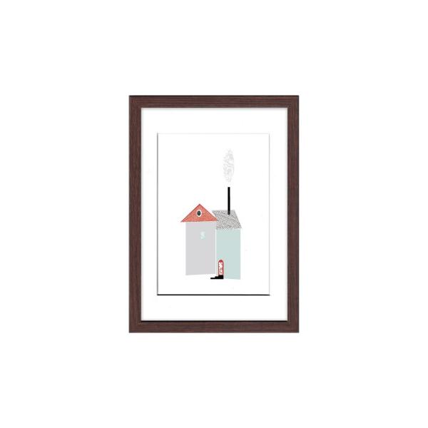 可愛い外観の家をアートにしました。 生産国:日本 素材・材質:MDF(化粧フィルム)紙ガラス 商品サイズ:220×305×20mm 重量:600g 仕様:裏面仕様:Teethハンガー