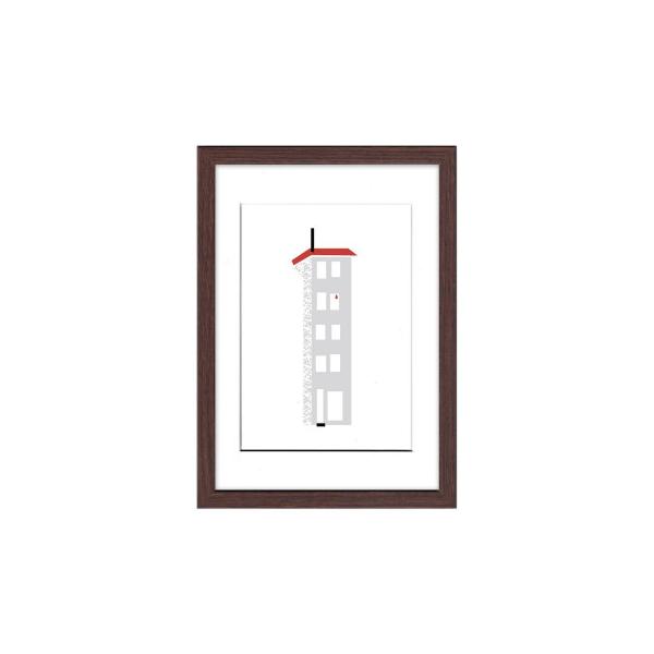 可愛い外観の家をアートにしました。 生産国:日本 素材・材質:MDF(化粧フィルム)紙ガラス 商品サイズ:220×305×20mm 重量:600g 仕様:裏面仕様:Teethハンガー