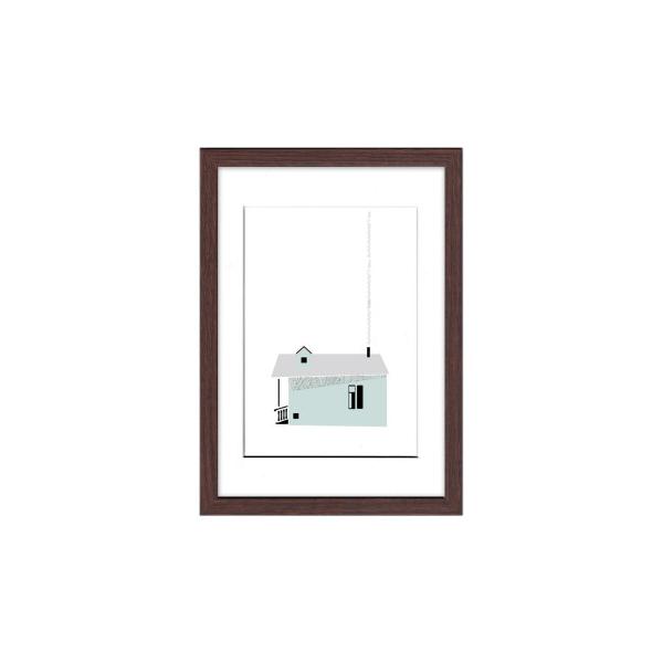 可愛い外観の家をアートにしました。 生産国:日本 素材・材質:MDF(化粧フィルム)紙ガラス 商品サイズ:220×305×20mm 重量:600g 仕様:裏面仕様:Teethハンガー