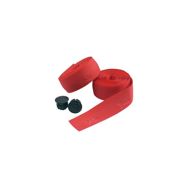 ・カラー：フエゴレッド・表面：スムース　・ロゴ：エンボス・カラーバリエーションが豊富な、防水性、伸縮性に富むバーテープ。　テープ表面にエンボス加工のロゴ入り。　エンドキャップが付属しています