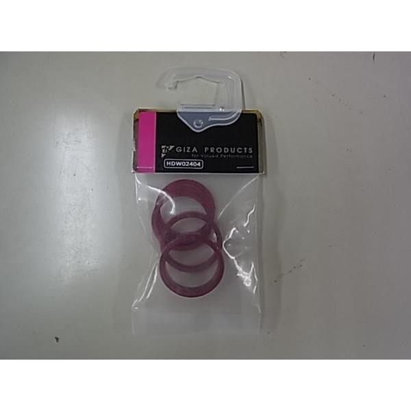 ・GIZA PRODUCTS（ギザプロダクツ）・カラー：レッド。材質：アルミ合金。・サイズ：１．1/8”（オーバーサイズ 28.6mm用）。外径：35.1mm。・厚さ：1mmｘ2枚　3mmｘ1枚　5mmｘ1枚　10mmｘ1枚　　計5枚セット。