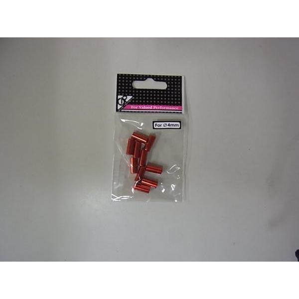 ・GIZA PRODUCTS（ギザプロダクツ）・カラー：レッド。個数：10個入り。材質：アルミ合金。・Φ4mmアウターケーブル用。