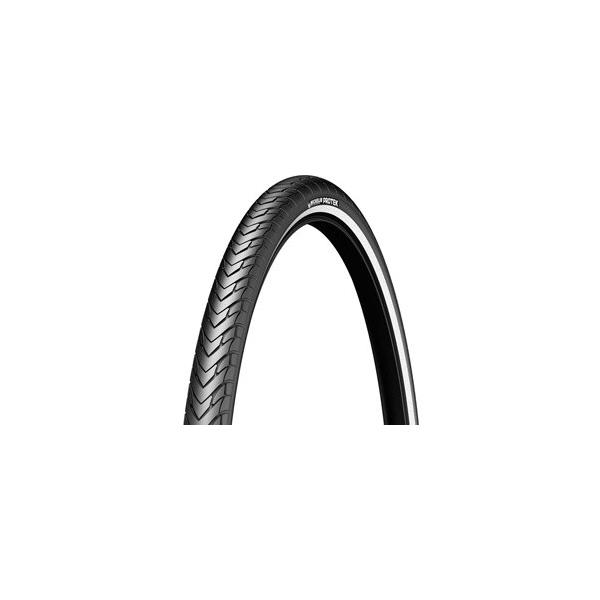 ・PROTEK BLK 26X1.85 FR。・平均重量：815g　・用途：シティー用　・折りたたみ可否：不可　・空気圧域：2.5-6BAR　・反射テープ付 ・接地面のトレッド下に1ｍｍのパンク防止層を配置。 　アスファルト路面での快適な走...