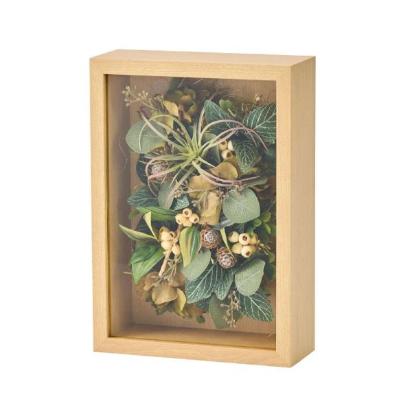 飾るだけで簡単にインテリアをレベルアップ。ギフトにもインテリアにもおすすめです。（代引き不可）フェイクグリーン グリーンフレーム M アーティフィシャルフラワー 高さ30cm （P222-za3026) （代引き不可） フラワーアレンジメント