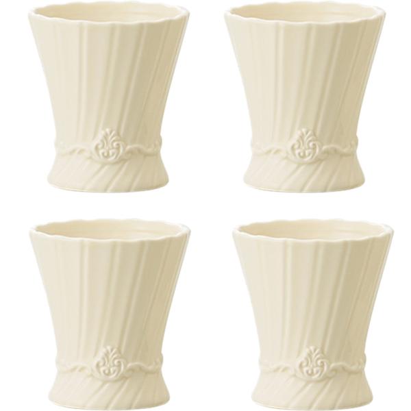 母の日やバレンタイン、誕生日や記念日に、大切な方への様々なギフトシーンに添えて。花瓶 フラワーベース Ceramic Gift Lithophanie Round リトファニー ラウンド ivory （4個入り） [344-163-310]...