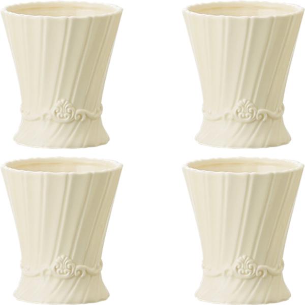 母の日やバレンタイン、誕生日や記念日に、大切な方への様々なギフトシーンに添えて。花瓶 フラワーベース Ceramic Gift Lithophanie Round リトファニー ラウンド ivory （4個入り） [344-164-310]...