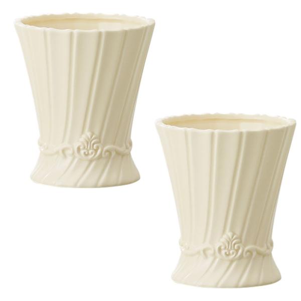 母の日やバレンタイン、誕生日や記念日に、大切な方への様々なギフトシーンに添えて。花瓶 フラワーベース Ceramic Gift Lithophanie Round リトファニー ラウンド ivory （2個入り） [344-165-310]...