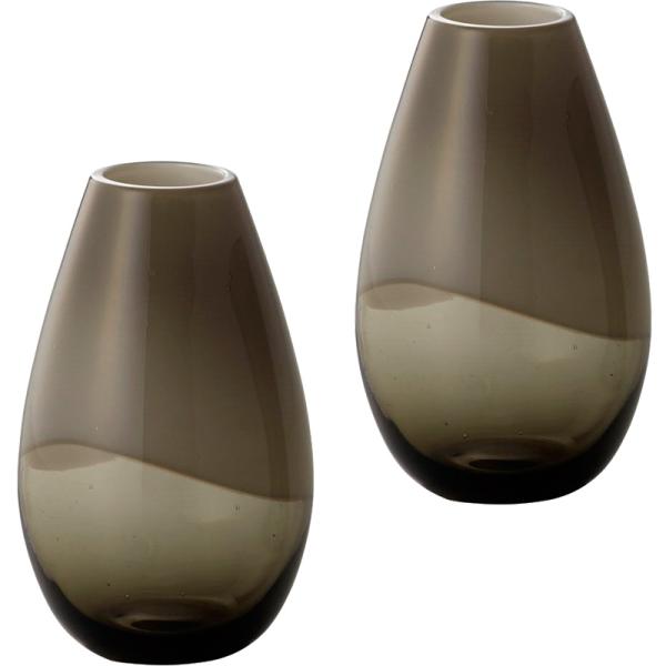 花との相性が抜群の素敵なガラスのフラワーベース。様々なシーンで活躍します。花瓶 フラワーベース Glass Flower+ Relation drop リレーション ドロップ gray （2個入り） [777-678-810] [p20] ...
