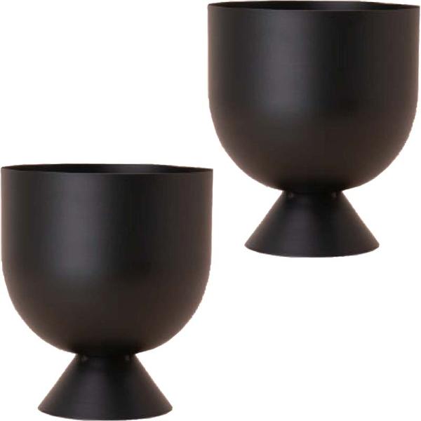 花・観葉植物用ポット ファリシア 19 K metal （2個入り） 23072 脚付き （代引き不可） 小型鉢カバー FARM （p151）【代引き不可】　おしゃれで素敵なメタルポット。お部屋のインテリアにガーデニングに。