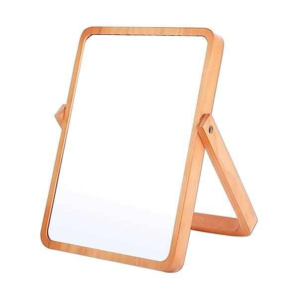 ナチュラルな木目が美しい卓上ミラー。使い勝手の良いシンプルで飽きのこないデザインで、天然木の経年変化を楽しみながら使うことができます。360度回転式のミラーで、卓上の位置にあわせて自由に角度が調節でき、お好みのアングルで毎日のメイクを仕上げ...