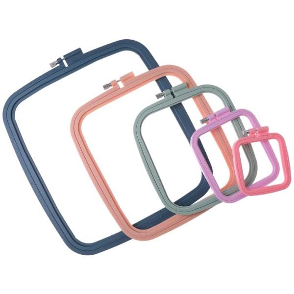 「商品情報」「主な仕様」カラフルなプラスチック製刺繍枠です。5サイズをご用意しておりますので、さまざまなシーンでお使いいただくことができます。サイズの異なる5枚セットをご用意いたしましたので、多くのサイズの作品を作成いただくことが可能です。...