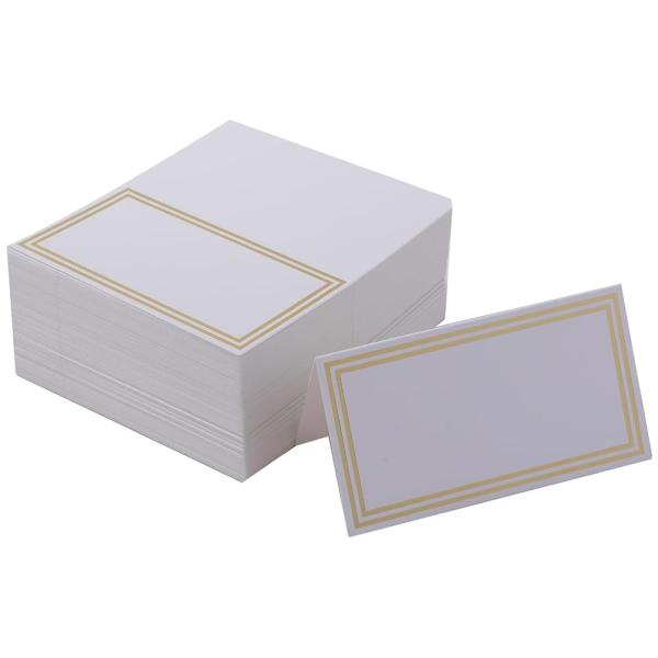 「商品情報」「主な仕様」結婚式やパーティーで簡単に設置できる席札120枚セットです。折りたたみ式のデザインで準備をスムーズに進めることができます。インクが滲みにくい素材となっておりますので、プリンターでの印刷はもちろん、手作りメッセージカー...