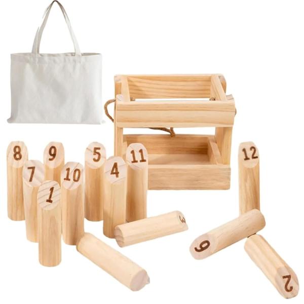 「商品情報」「主な仕様」フィンランド発祥で、3.5m離れた場所から木製の棒を投げて、数字が書かれたスキットルを倒し、得点を競うゲームで、子供から大人まで幅広い層で楽しめるアウトドアゲームです。50点を先取したチームの勝ちとなり、50点を超え...