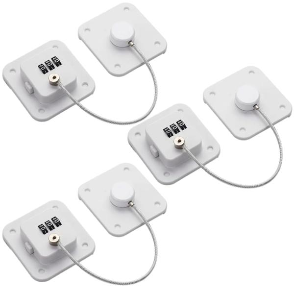 「商品情報」「主な仕様」鍵いらずで、3桁のダイヤルを回すだけでロックと解除がスムーズにできるチャイルドロック3個セットです。2カラーにてご用意いたしましたので、お好みに合わせてお選び下さい。冷蔵庫、引き出し、キャビネット、窓、収納扉など、さ...