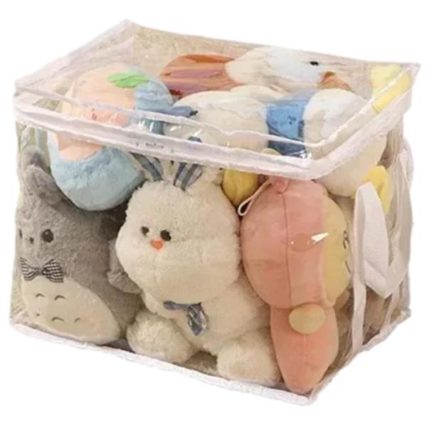 「商品情報」透明PVC素材のクリアバッグで収納ケースの中身が確認しやすく、ぬいぐるみやおもちゃを探す手間を減らし、ぬいぐるみ整理の負担を軽くすることができます。スクエアフォルムで置きやすく、子供部屋はもちろん、リビング収納や寝室の整理にもマ...