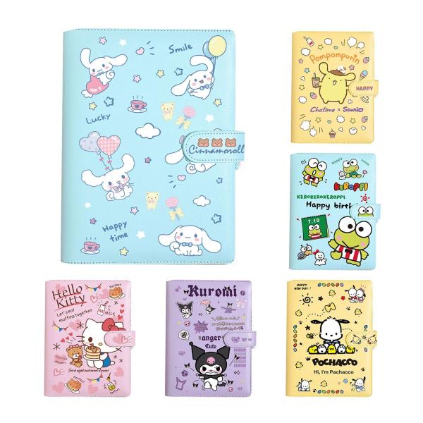 シナモロール ノート 日記帳 ポチャッコ クロミ 手帳 ルーズリーフ 学生 ロック ケミカルレザー 人造皮革 クラフトペーパー A6サイズ 日記 ビジネス帳  カバー材質：PUサイズ：190*130mm 80枚 160ページカバーはケミカル...