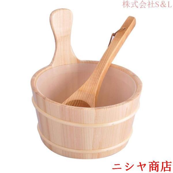 ??? パインウッド素材：バケツとレードルのセットはパインウッドで手作りされており、元のウッドの香りと質感を保持しています。??? 適切な環境：このセットは、サウナ、蒸し部屋などで使用されます。??? 大容量：バレルの容量は4Lで、水を満た...