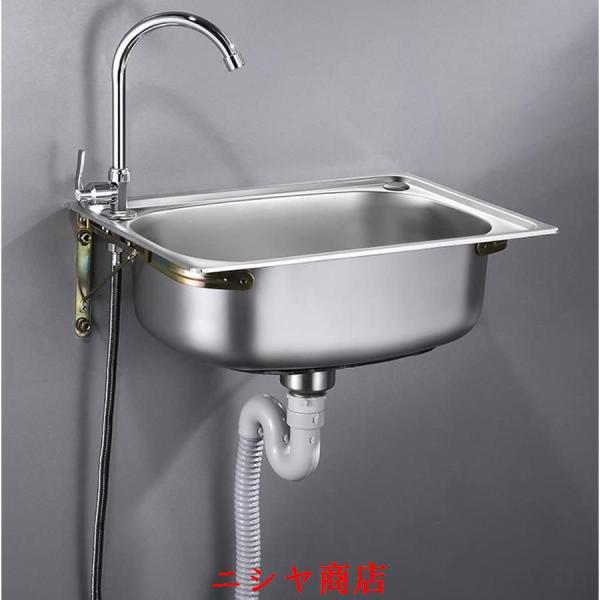 高品質の素材-実用的なシンクは、耐酸化性に優れた高品質のステンレス鋼で作られています。その耐久性のある構造は安定性を提供し、ほとんどの環境で長い耐用年数を保証します頑丈なサポート-三角形のデザイン、強くて安定した、壁掛けブラケットの2つ折り...
