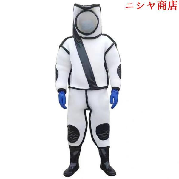 【ダブルファン設計】頭の上部と背中にダブルファン設計で、涼しく、体にべたつかない。ファンは、スズメバチスーツ内の空気の流れを加速し、内部熱の放散を加速し、熱放散を加速する効果を達成することができます。【メッシュ透過性生地】厚い3D通気性メッ...