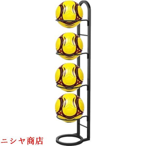 材質：高品質の炭素鋼製で、頑丈で耐久性があります。高温ベーキングペイント、防錆技術を使用しており、変形やひび割れが発生しにくい。スポーツボールは含まれていません。省スペース: 直立した4段バスケットボール収納ラックは、多くのスペースを取らず...