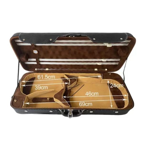 ダブルバイオリンケース ヴィオラケース ストロングウッド バイオリンボックス フルサイズ バックストラップ付き ヴィオラボックス楕円形 バイオリンケース 木製ケース ビオラ用 フルサイズ 厚みのあるパッド入り サイズ調整可能