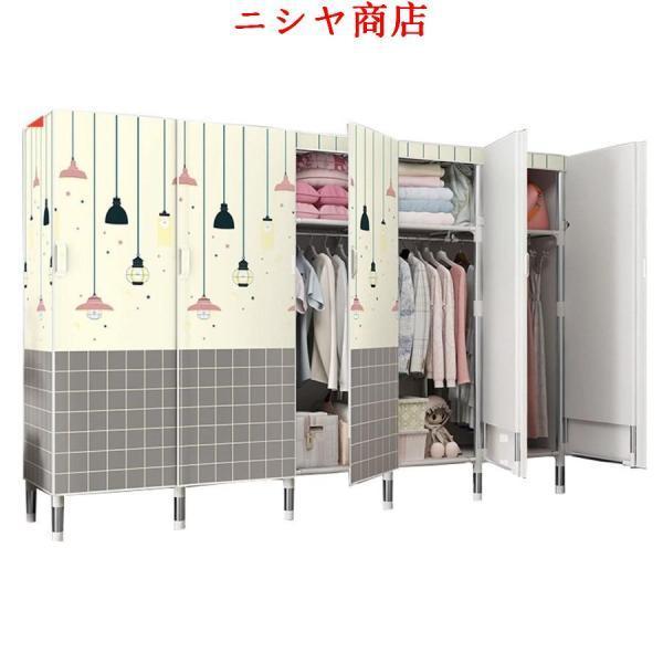 【素材】：ポータブルキャンバスワードローブはスチールパイプ、布、耐久性のあるプラスチックコネクタで作られており、折りたたみ式ワードローブの頑丈さと耐久性が保証されています。【省スペース設計】: ワードローブには、衣類、おもちゃ、その他のもの...