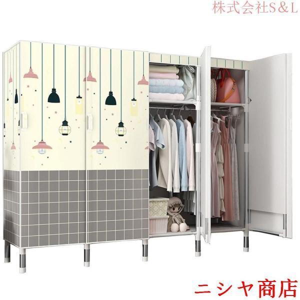 【高品質素材】: ポータブルワードローブはスチールチューブと厚いキャンバスでできており、耐久性と通気性に優れ、長期保管のニーズに対応します。【省スペース設計】：ポータブルワードローブの合計サイズは165x50x172cmで、リビングルームや...